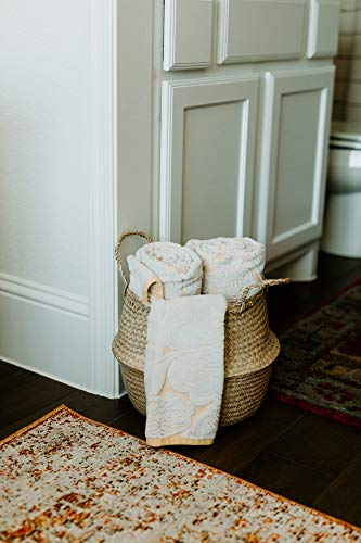 Thirteen Chefs Modern Village Large Woven Basket, 11 Inch Seagrass Belly Basket for Plants
