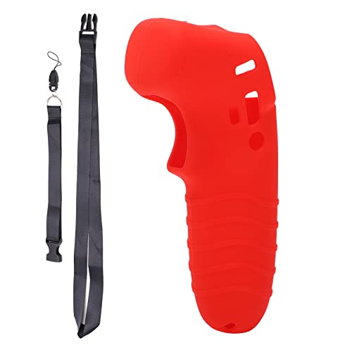 AYNEFY Drone Controller Rocker Sleeve, Space Saving Soft Reasonable Hole Reservation Lightweight Drop Resistant Drone Rocker Silicone Protector with Lanyard for FPV (Red)