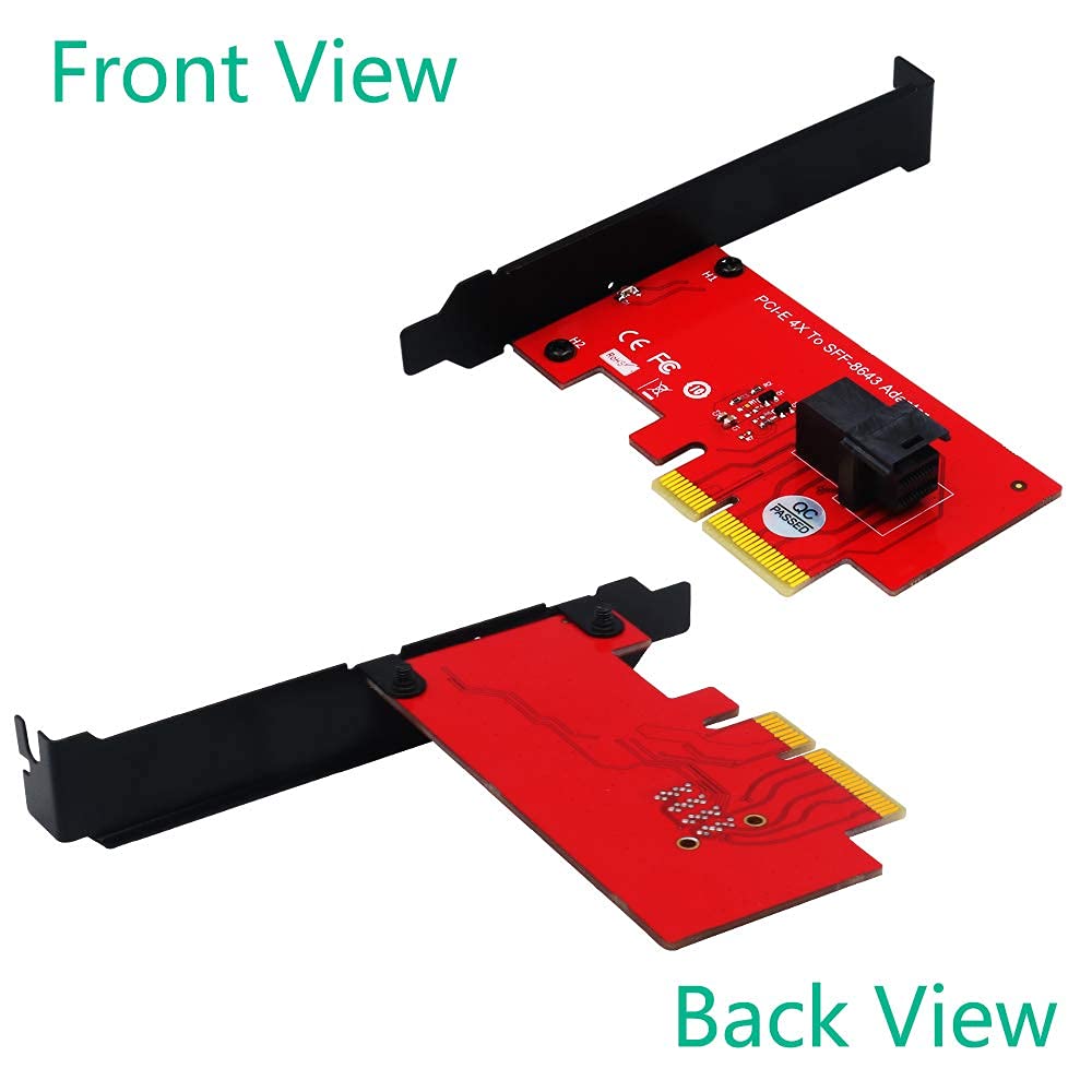 PCI Express 4.0 x4 Host Adapter Card with SFF-8643 Mini-SAS HD 36Pin Connector for U.2 (SFF-8639) PCIe-NVMe SSD - Support Intel 750 2.5-inch U.2 SFF SSD for Mining