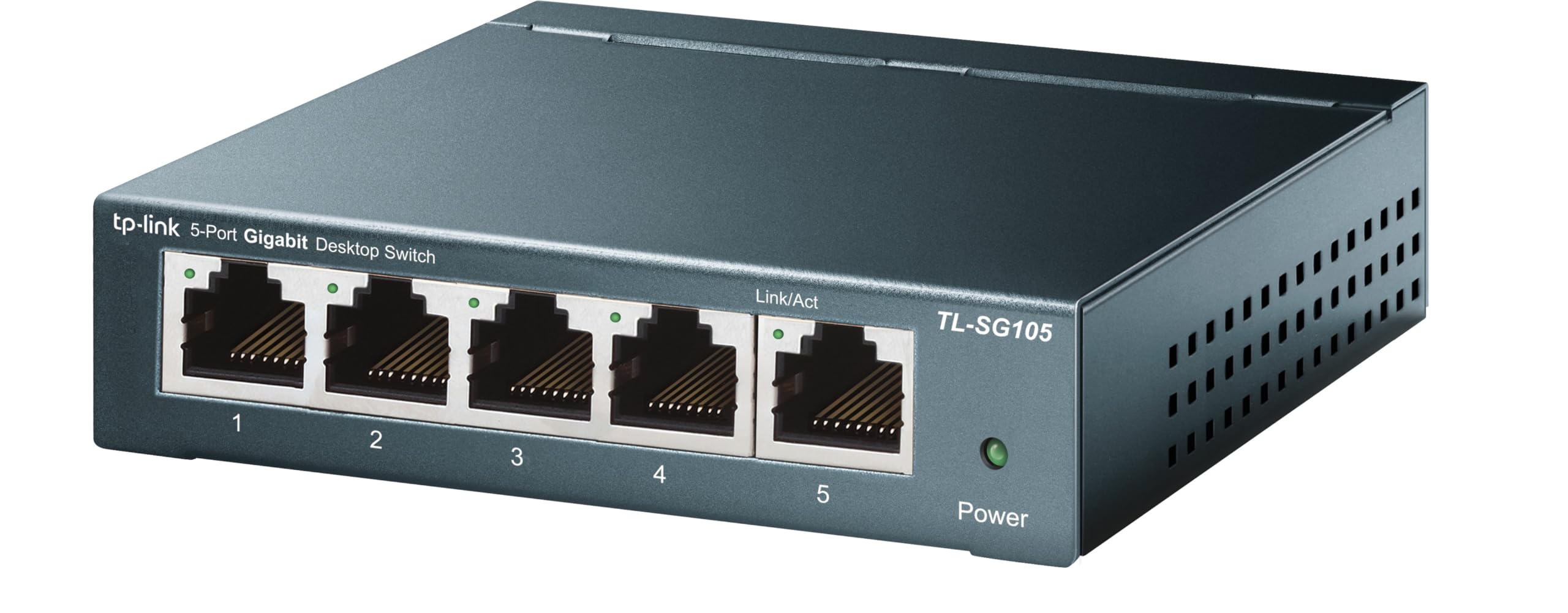 TP-Link 5 Port Gigabit Ethernet Network Switch | Ethernet Splitter | Sturdy Metal w/ Shielded Ports | Plug-and-Play | Traffic Optimization | Unmanaged (TL-SG105) (Renewed)