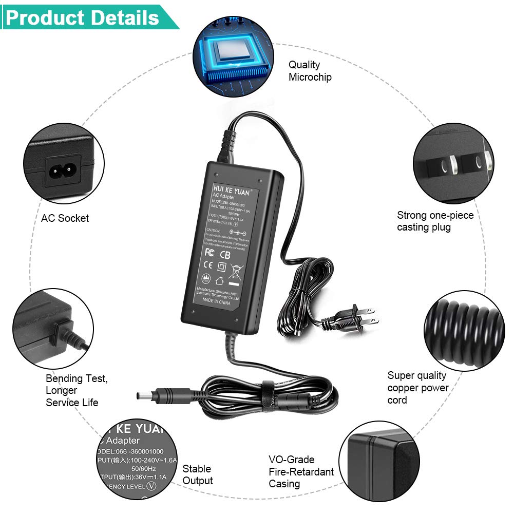 HKY 36V AC Adapter Compatible with Kodak ESP C310 C315 Kodak Office ESP-3 ESP-5 ESP-7 ESP-9 All-in-One Inkjet Printer Power Supply Cord Charger p/n: 1985613