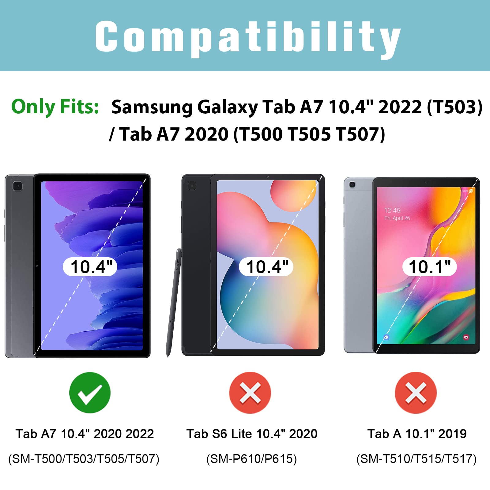 ProCase Kids Case for Galaxy Tab A7 10.4 2020 (T500 T503 T505 T507), Shock Proof Convertible Handle Stand Cover Lightweight Kids Friendly Protective Case for 10.4 inch Galaxy Tab A7 -Blue