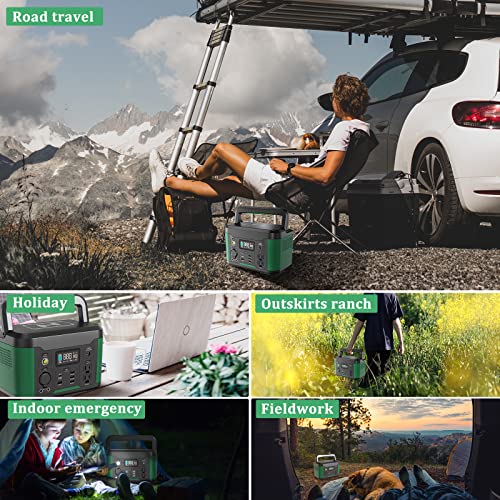 ππππ ππ¨π«ππππ₯π ππ¨π°ππ« πππππ’π¨π§, 515Wh Outdoor Solar Generator Backup Lithium Battery Power Bank with 120V/500W AC Outlet with Flashlight for Outdoors Camping Travel