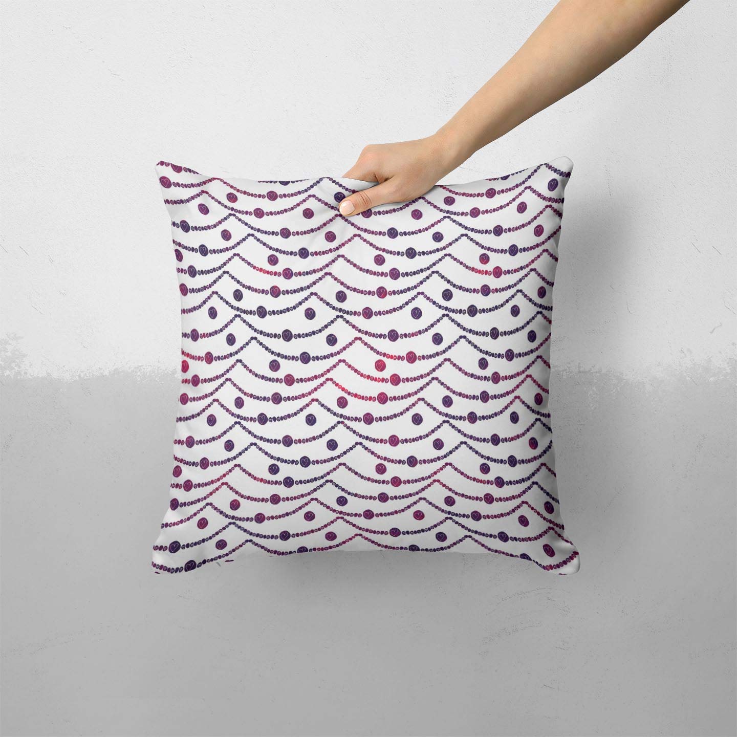 iiRov Polka Dot Powerlines with Mini Hearts - Custom Decorative Home Decor Indoor or Outdoor Throw Pillow Cover Plus Cushion Set for Sofa, Bed or Couch (Pillow CASE Cover Plus Cushion)