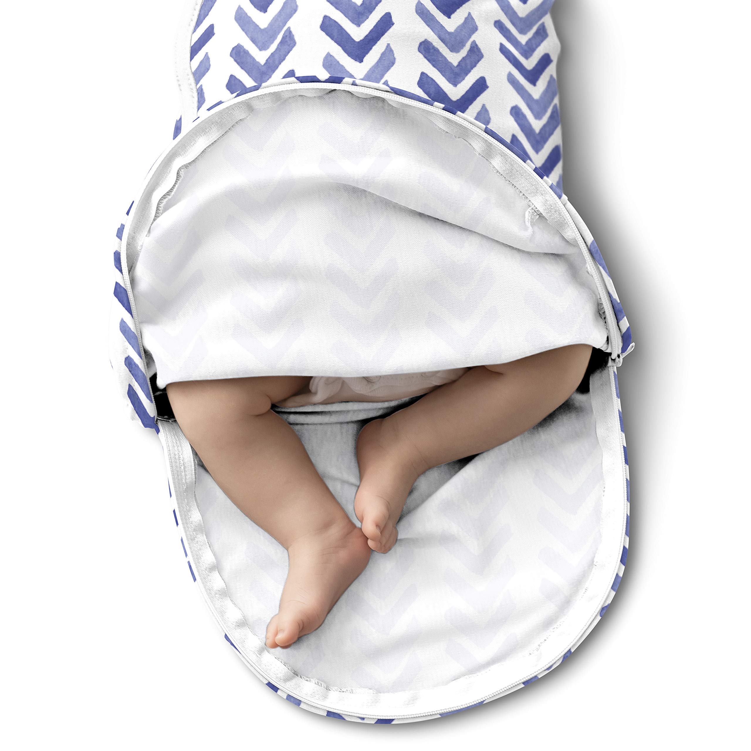 SwaddleMe Luxe Easy Change Swaddle β Size Small/Medium, 0-3 Months, 2-Pack (Water Color Indigo)