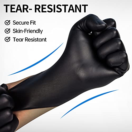 Basic Medical Black Nitrile Exam Gloves - Latex-Free & Powder-Free, 5 mil Gloves, NGPF-1048 (pack of 100), XX-Large