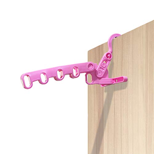 ezcoco Plastic Multi-Function Hangers,Drying Rack,Suit Hangers,Travel Hangers(Pink&Blue&Green)- Pink