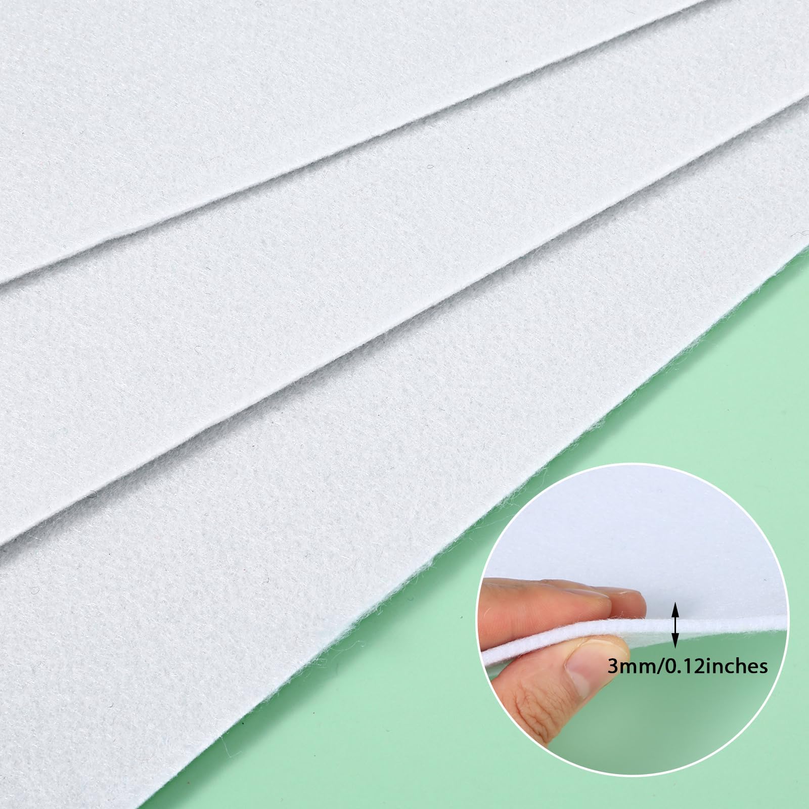 Dimeho 5 Pcs Felt Sheets for Crafts 3mm Thick White Stiff Felt Sheets 8"X12" Hard Felt Fabric Squares Sheets DIY Projects Supplies Gift Wrapping Fabric Crafts Sewing Christmas Costumes (White)