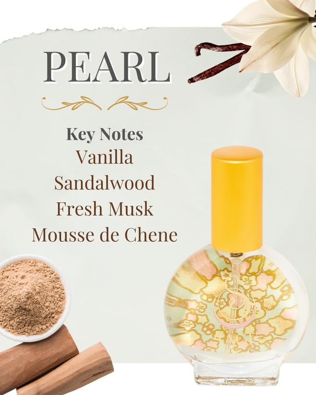 Pearl Organic Mini Perfume Spray by Sage- 1/2 oz, Vegan & Cruelty-Free, Subtle Scent, Vanilla, Sandalwood, Musk