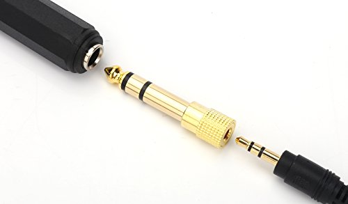 Devinal Professional 6.35mm 1/4 inch Plug to 3.5mm 1/8 inch Jack Gold Plated TRS AUX Stereo Audio Headphone Jack Adapter Converter Connector(2 Pack)