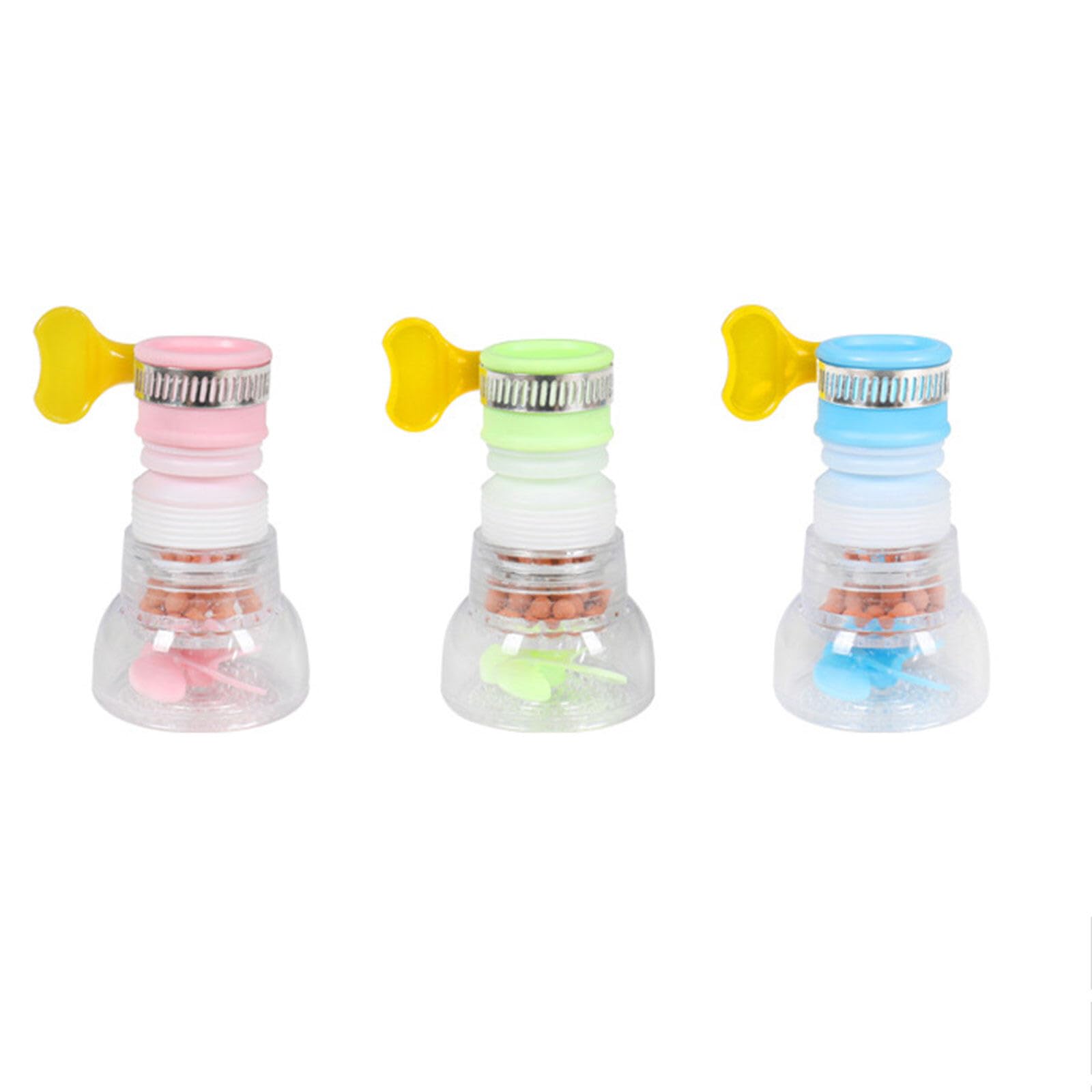 3Pcs Faucet Water Filter Purifier, Faucet Mount Water Filtration System for Tap Water, Adjustable Rotating Faucet Nozzle Water Filter Household Kitchen Faucet Accessories