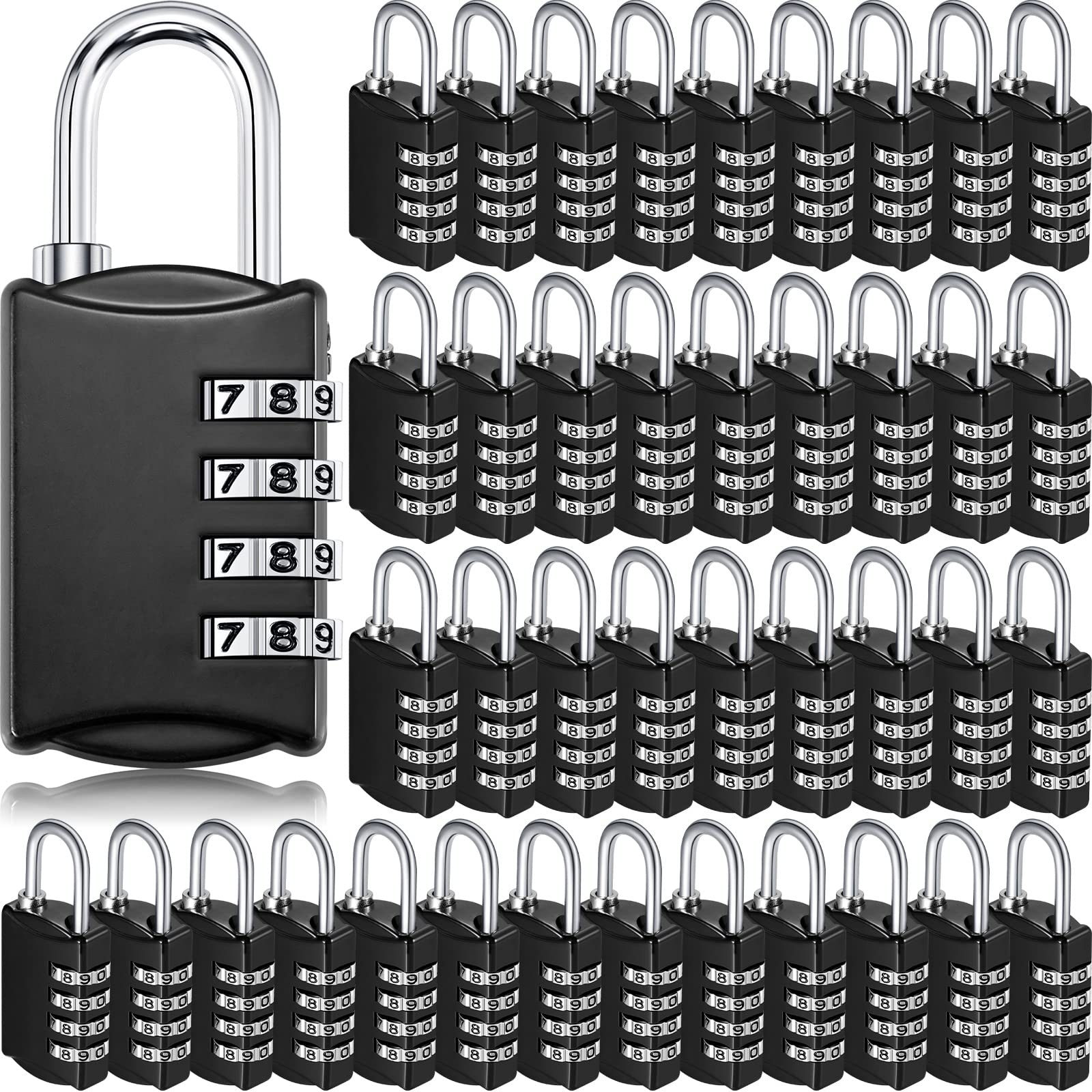 40 Pieces 4 Digit Combination Locks Combination Padlock Luggage Number Locks Outdoor Waterproof Resettable Padlock for Traveling School Gym Door Locker Suitcases Employee Hasp Storage