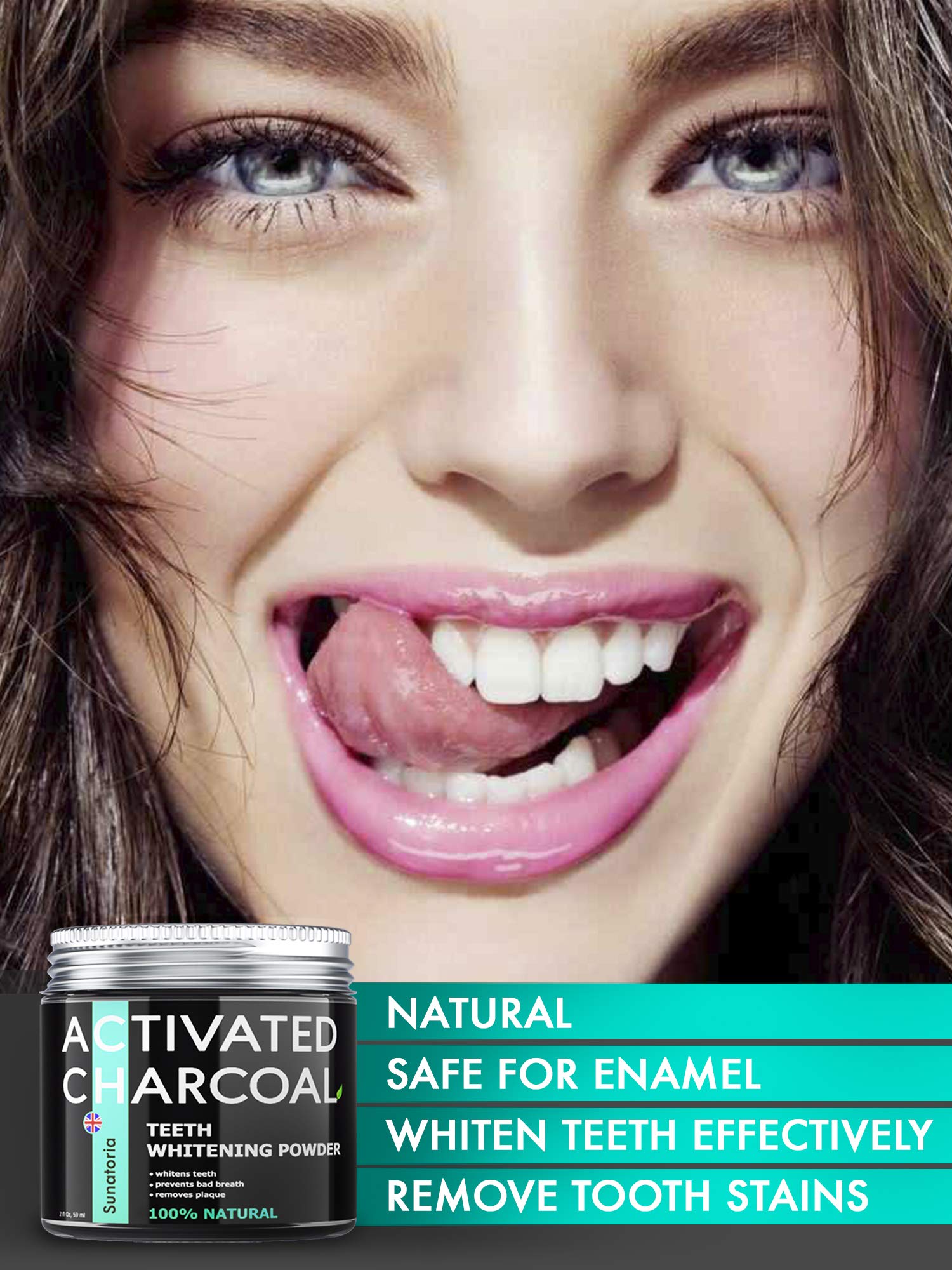 Teeth Whitening Powder - Remineralizing Tooth Powder for Tooth Whitening 5 in 1 Formula | Blanqueador de Dientes | Charcoal Toothpaste Alternative | Sensitivity Treatments