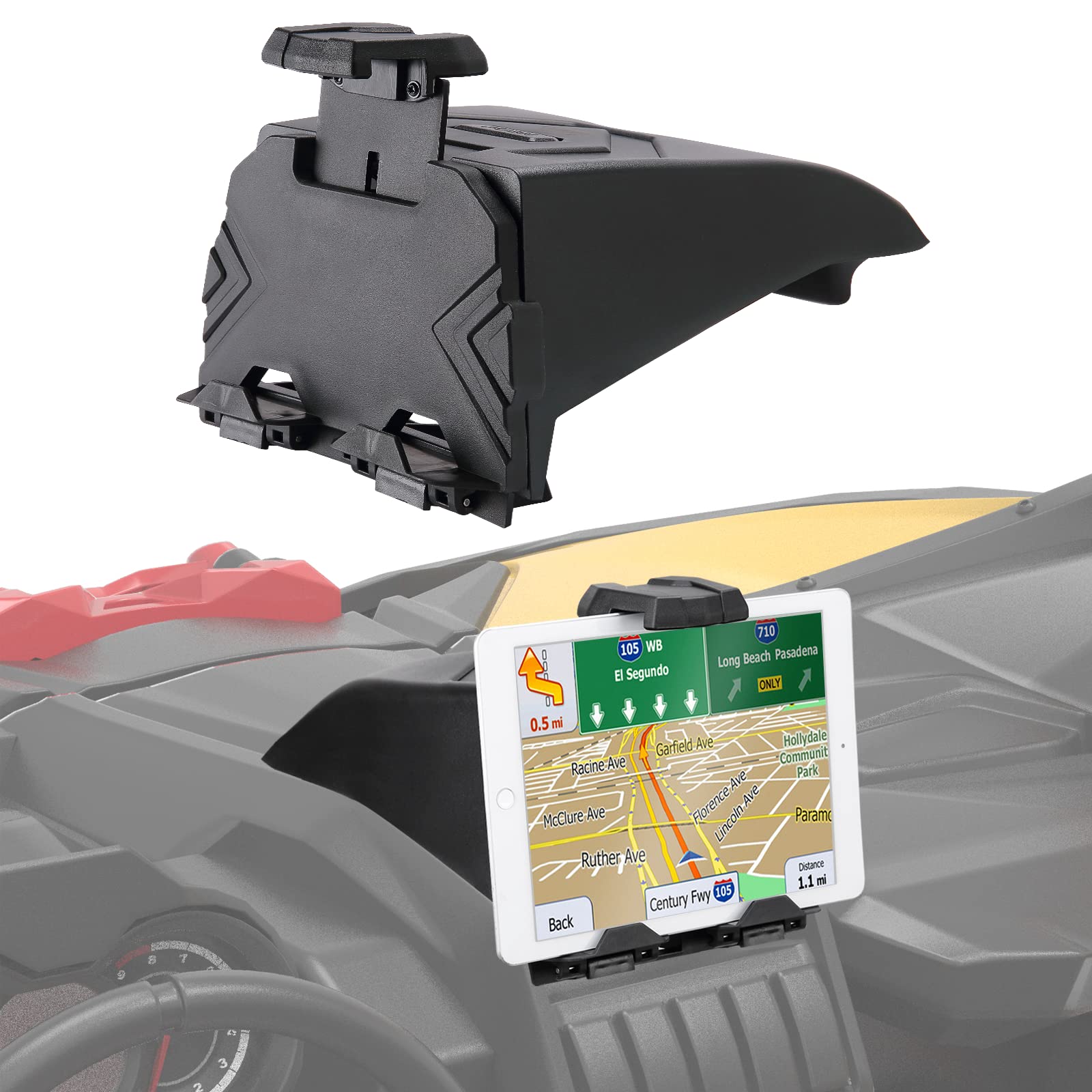 KEMIMOTO X3 Electric Device Tablet Holder, GPS Mount Storage Box Compatible with 2017-2025 Can Am Maverick X3 All Models, Replace OEM #715002874