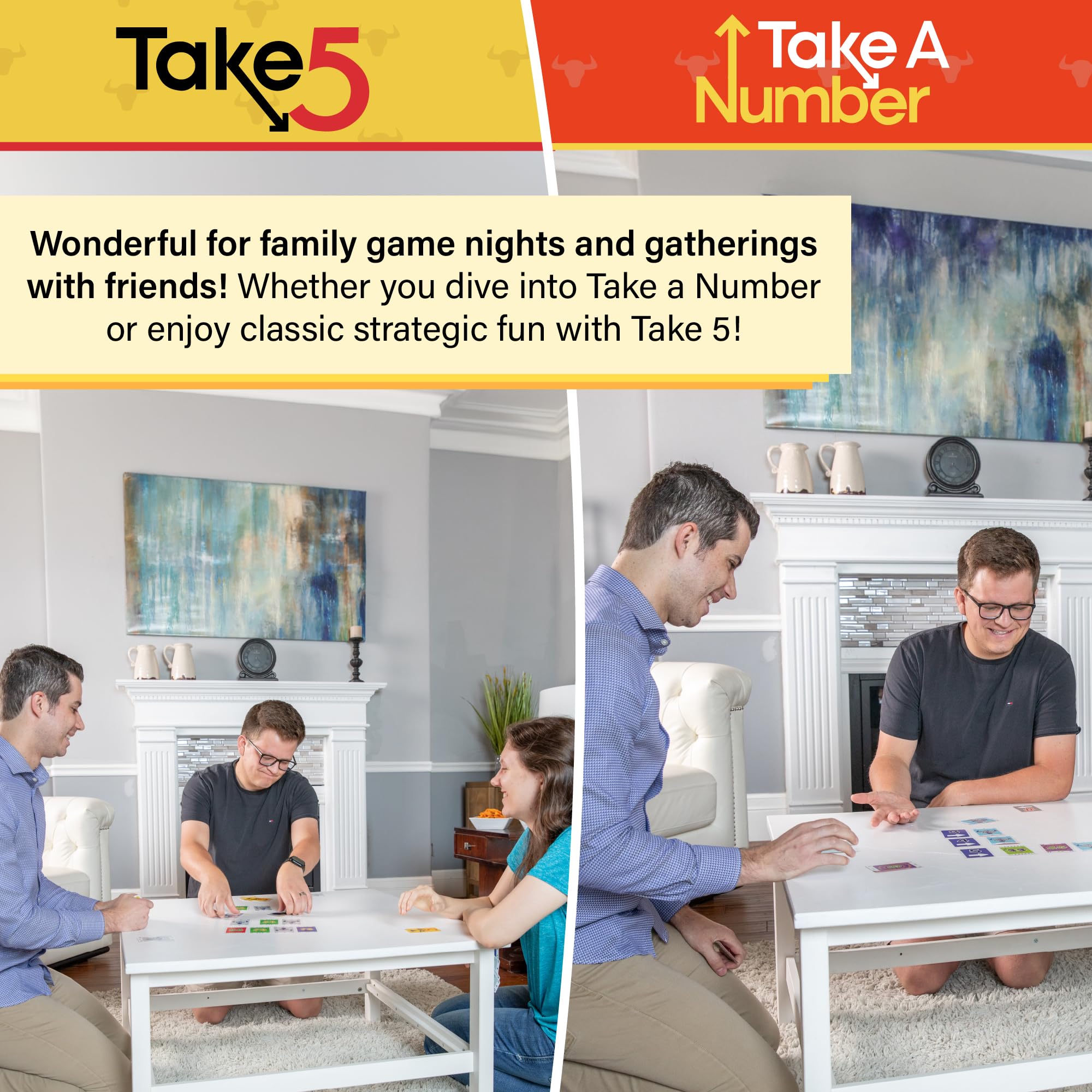 AMIGO Games Take 5 & Take a Number – Two Complete Games in One – Take 5 is The Classic 6 Nimmt! & Take a Number is Also Known as X Nimmt! – Classic Card Games for Kids & Adults Ages 8 & Older