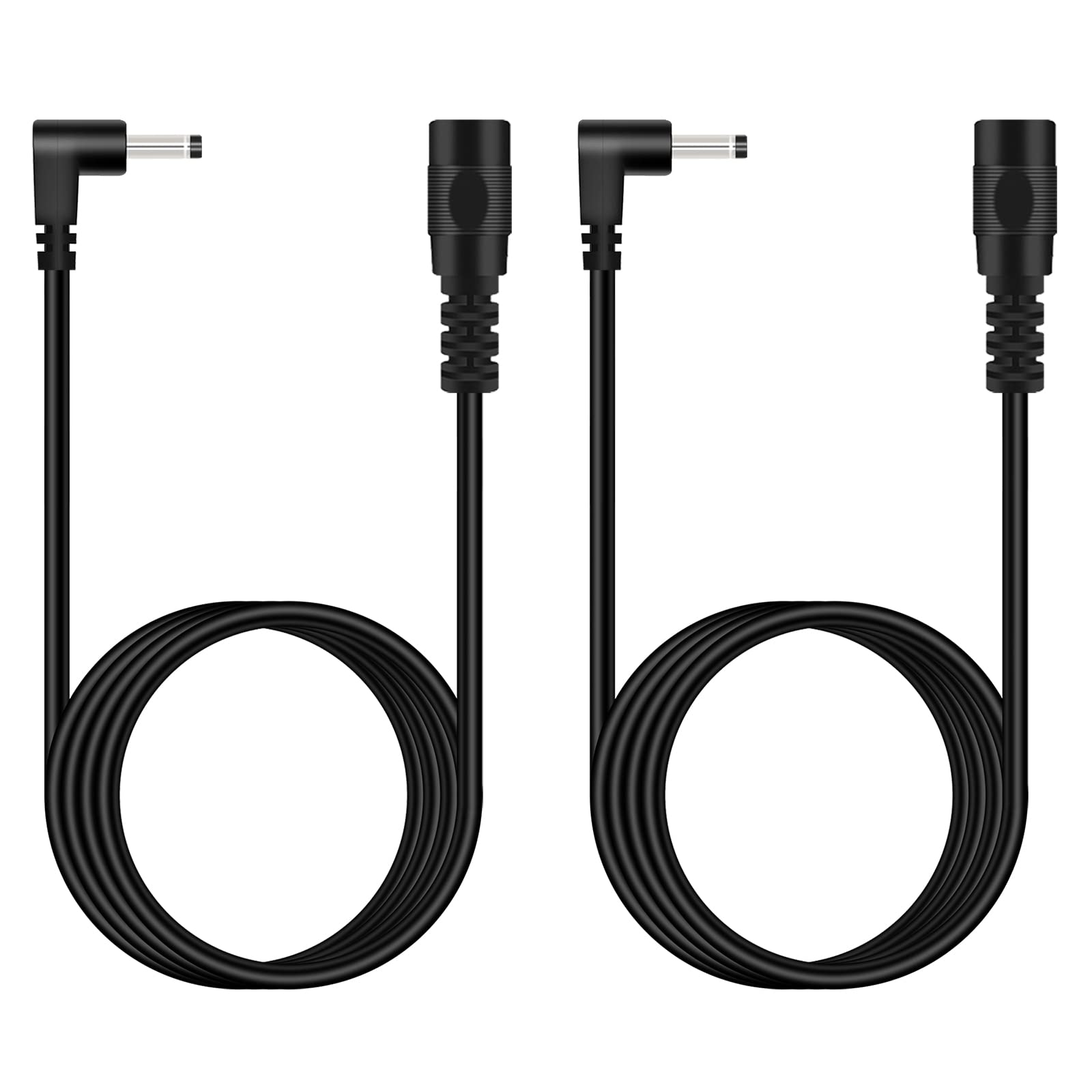 Fancasee (2 Pack 6 ft 3.5mm x 1.35mm DC Power Extension Cable 90 Degree Right Angle Male to Female Plug Jack Extension Cord for IP Camera CCTV Security Camera Surveillance LED