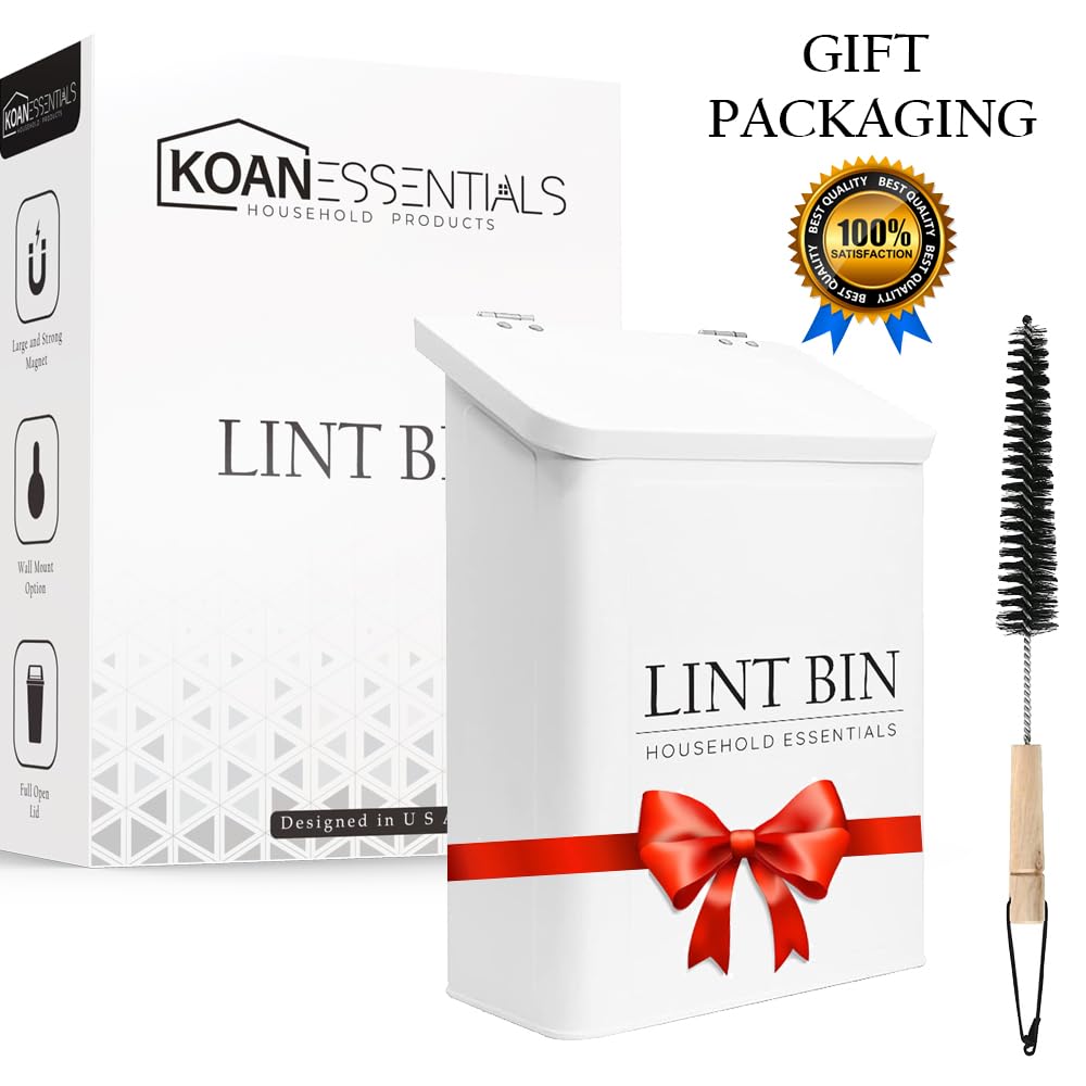 KOANEssentials Laundry Pods Container, Dryer Sheet Holder and Lint Bin Bundle. Laundry Room Organization and Storage, Farmhouse Decor