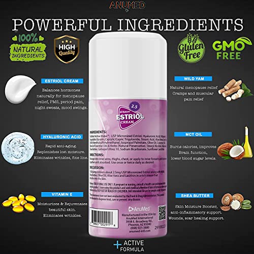 ANUMED - Natural Bioidentical Estriol 2.5 Beauty Cream for Women (3oz)