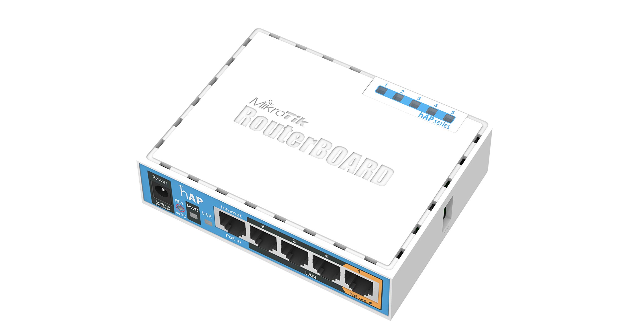 Mikrotik RouterBoard RB951Ui-2nD hAP Homes or Offices 2.4GHz Access Point 5-Ports PoE OSL4 USB for 3G/4G