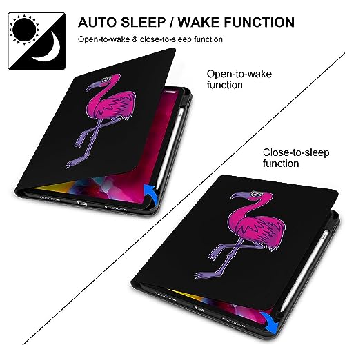 Cool Flamingo Protective Case Compatible with IPAD 2020 AIR 4 (10.9in) Stand Case Auto Sleep/Wake Cover