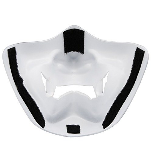 ATAIRSOFT Halloween Costume Cosplay BB Gun Evil Demon Monster Kabuki Samurai Hannya Oni Half Cover Airsoft and Prop Mask (White)
