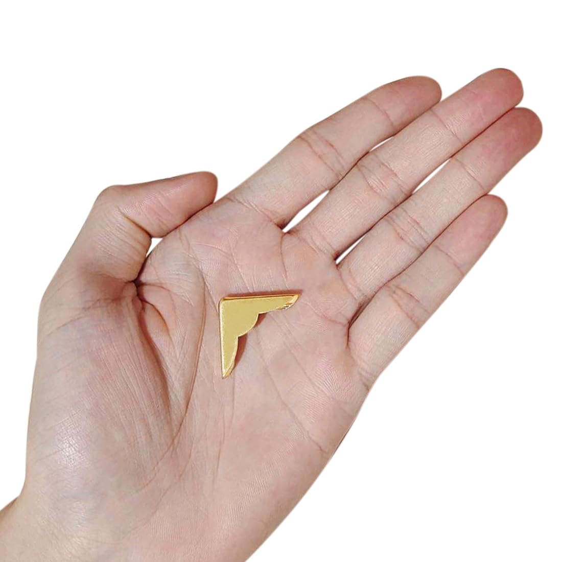 uxcell Metal Book Corner Protectors Edge Cover Guard 22 X 22 X 6mm Gold Tone 30pcs
