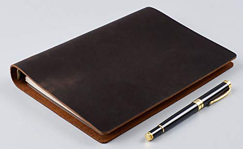 Ditac Size A5 Genuine Leather Journal, 9.6 X 6.8 Inch, A Handmade Leather Refillable Binder Executive Business Journal, Made of All Natural Thick Leather (Thick Leather)