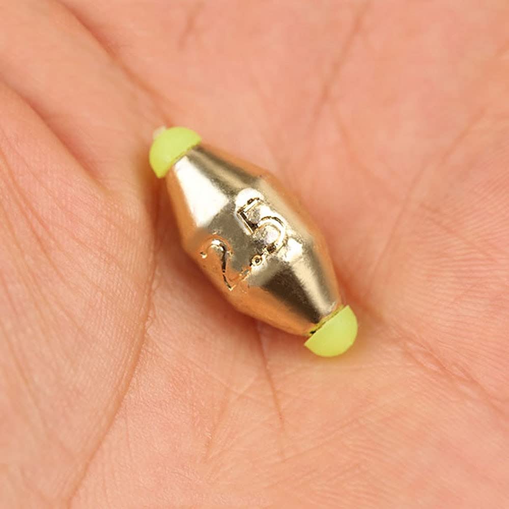 50 Pack Quick Drop Underwater Copper Fishing Sinks 1.8g 3.5g 5g 7g 10g Counterweight Oval Brass Split Rig Accessory Tool (Color : Size 3.0)