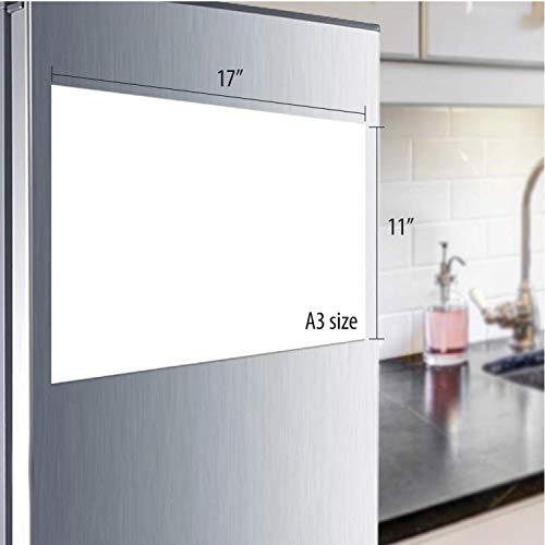 Deke Magnetic Dry Erase whiteboard 17x11. + 6 Dry Eraser Marker W/Erasers School Home Calendar Office Supplies. White Board Dry Wall, Fridge, Refrigerator Expo Small/Large Whiteboards for Refrigerator