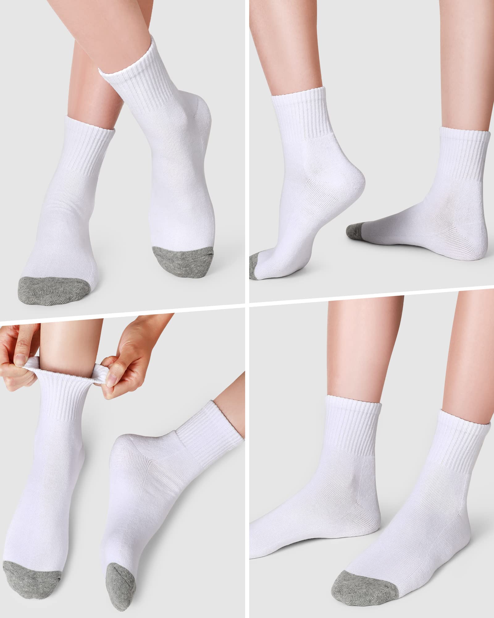 32 Pairs Men Cotton Socks Bulk 9-12 Athletic Ankle Socks Thick Cushion Socks for Men Women Homeless (Black)