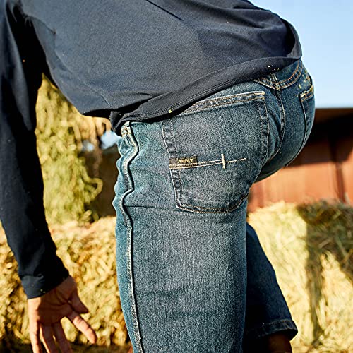 ARIAT Men s Rebar M4 Slim Fit Durastretch Straight Leg Jeans, Carbine, 36W x 32L US