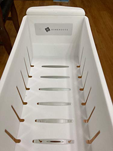 HomeRoots 3 Tier Slim Storage Cart with Wheels Mobile Shelving Unit Organizer Slide Out Storage Rolling Utility Organizer Rack for Kitchen Bathroom Laundry Narrow Places, White