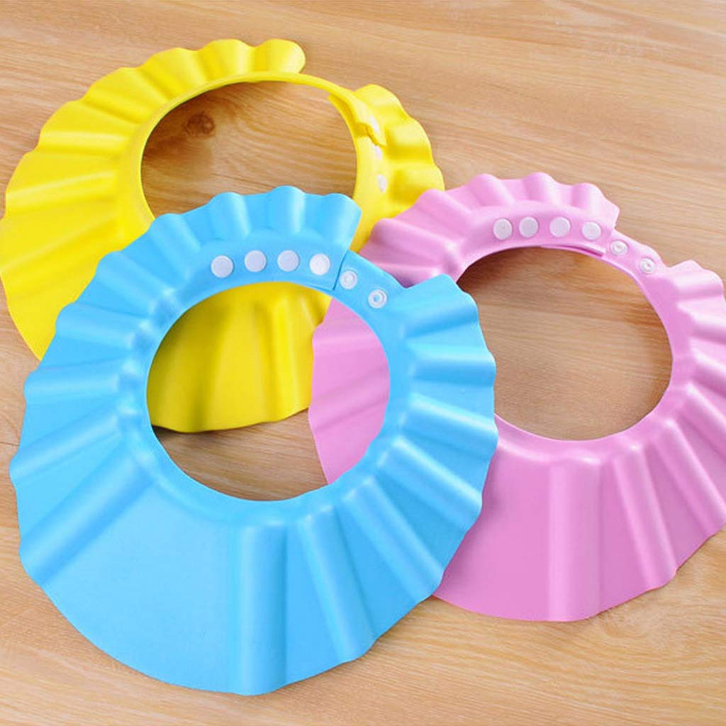 RingBuu Bathing Cap - Children Baby Kids Waterproof Bathing Cap Shampoo Shower Protect Hat Soft Adjustable Visor Hat for Toddler, Baby, Kids, Children
