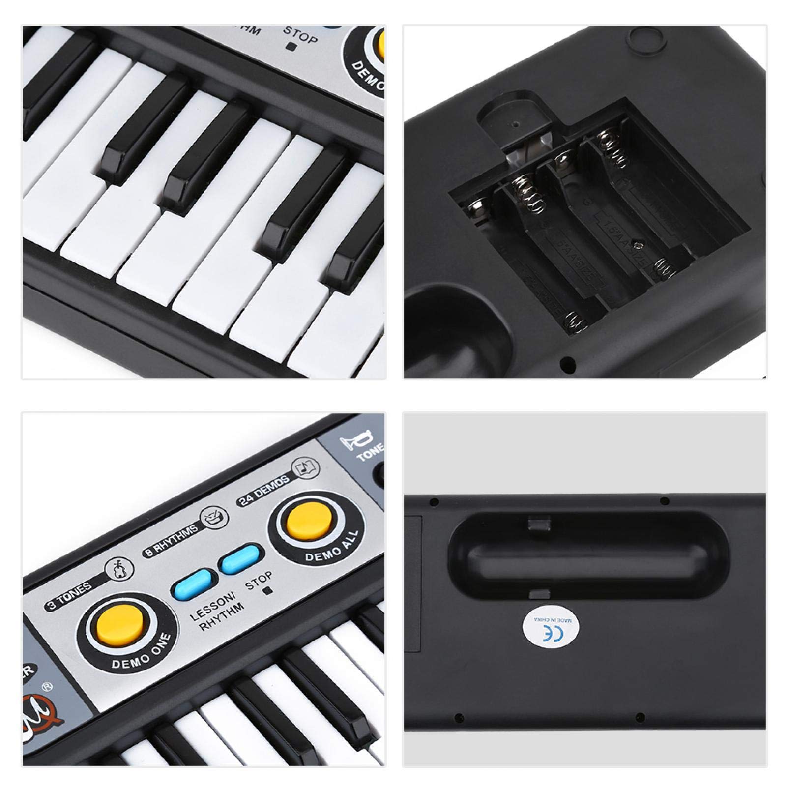 37 Key Electronic Keyboard Piano 13.2 * 4.1 * 1.6" Portable Keyboard with Mini Microphone Musical Instruments Gift for Beginners Boys and Girls