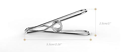 Clothes Pins 40 Pack Stainless Steel Clothesline Clips 2.2" ClothesPins Outdoor Indoor Laundry Drying Piece Clothesline Pins for Home and Office Fastener