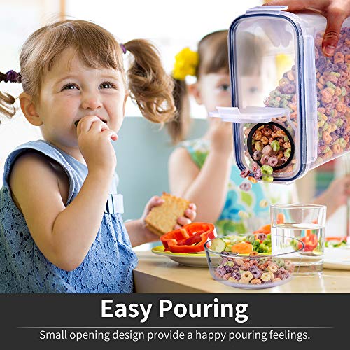 ME.FAN Cereal Storage Containers [6 Set] Airtight Food Storage Containers 2.5L(85.4oz) - Kitchen Storage Keeper with 5 Set Measuring Cups, 24 Chalkboard Labels & Pen (Black)