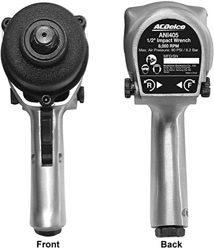 ACDelco ANI405A-NK1 Pneumatic Heavy Duty Twin Hammer ½” 5-Speed Impact Wrench & 3/8” Ratchet Wrench Combo Tool Kit