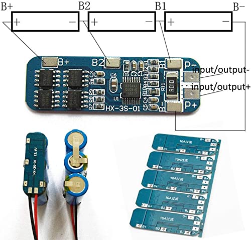 Songhe 3S 12V 10A 18650 BMS Li-ion Lithium Battery Charger Protection Module 18650 Charger Board Module 10.8V 11.1V 12.6V (5PCS)
