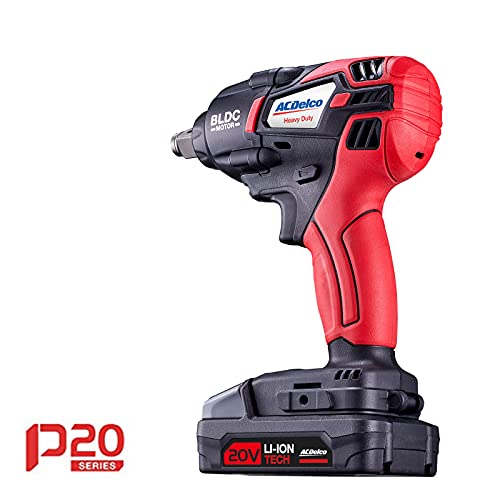 ACDelco ARI20174-PM P20 Series 20V Cordless Li-ion 1/2β 369 ft-lbs. Heavy Duty Brushless Impact Wrench Tool Kit