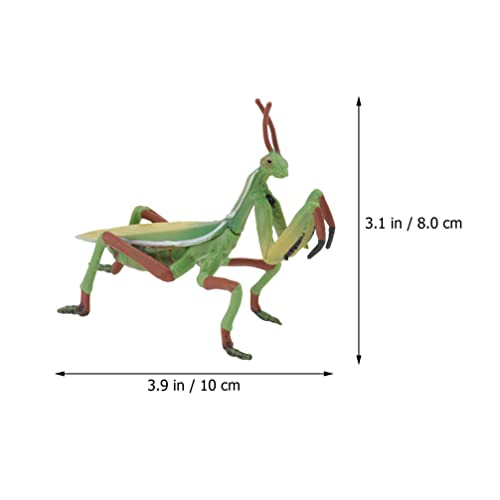 Fake Mantis Insect Figure Model: Plastic Praying Mantis Figurines Model Kit Insect Animal Prank Gifts for Table Decor Garden Animal Props 2Pcs