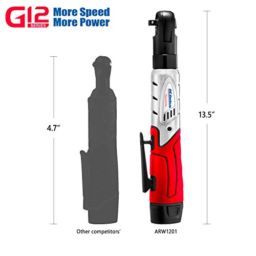 ACDelco ARW1201 G12 Series 12V Cordless Li-ion 3/8β 57 ft-lbs. Ratchet Wrench Tool Kit with 2 Batteries and Carrying Case