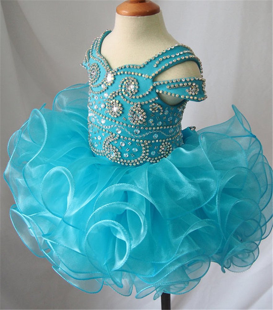 ChengCheng Toddler Baby Girls Short Party Gowns Pageant Cupcake Dresses 4 US Turquoise