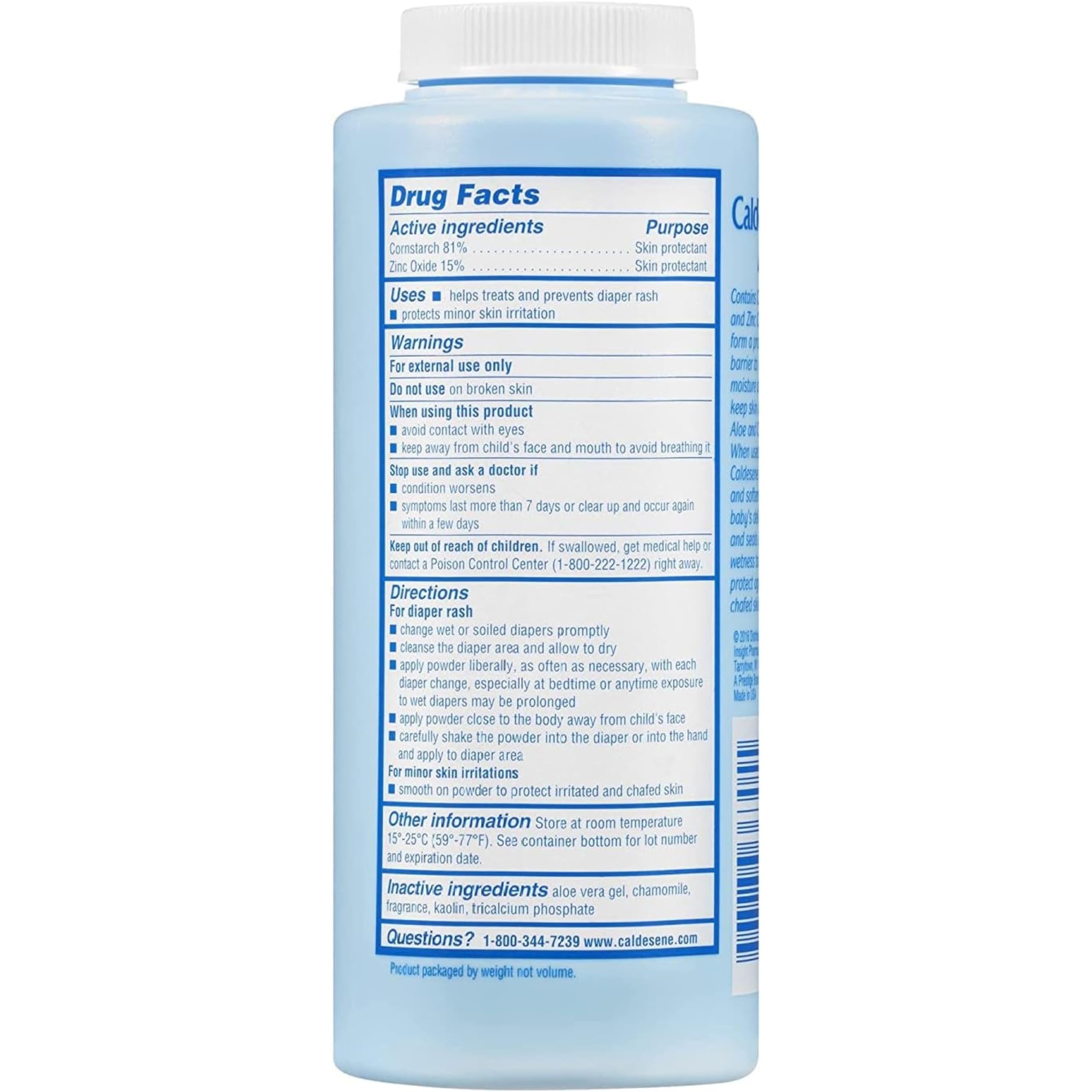 Caldesene Baby Cornstarch Powder With Zinc Oxide 5 oz (Pack of 10)