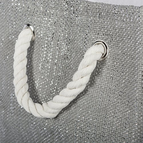 DII Woven Paper Storage Bin, Metallic Lurex, Gray, Medium Rectangle