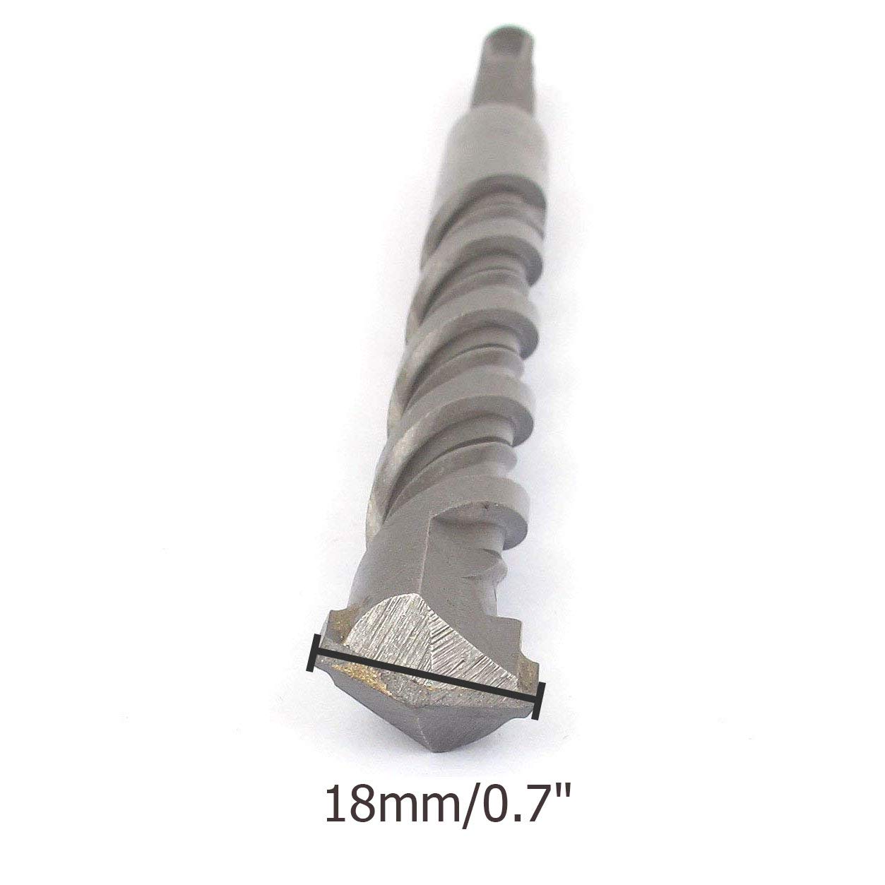 LDEXIN 2pcs SDS Plus Bits, Rock Carbide Tip Rotary Hammer Drill Bit, 0.7" x 8.3"/ 18 x 210mm