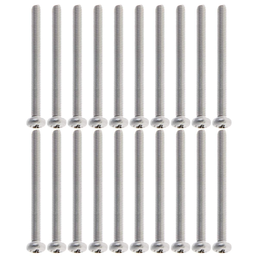 MroMax 30Pcs M2.5 x 30mm Pan Head Phillips Machine Screws, 304 Stainless Steel 18-8, Fully Thread, Metric Silver Gray Cross Head Screws Bolts for Computers, Camera and Other Small Electronic Devices