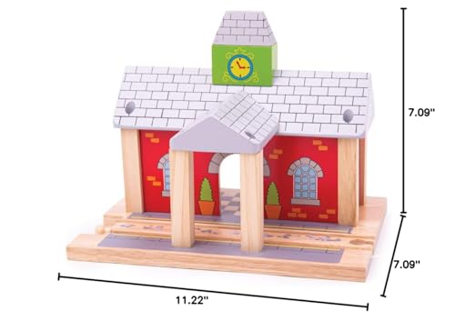 Bigjigs Rail Wooden Railway Station - Other Major Rail Brands are Compatible