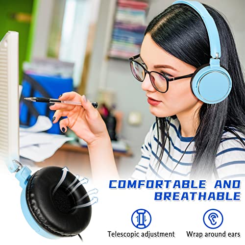 48 Pack Classroom Headphones Bulk Students Headphones with Microphone Kids Earphones for School, Adjustable over Ear Headphones Set Earbuds Wire Headphones for School Students Kids (Multi Colors)