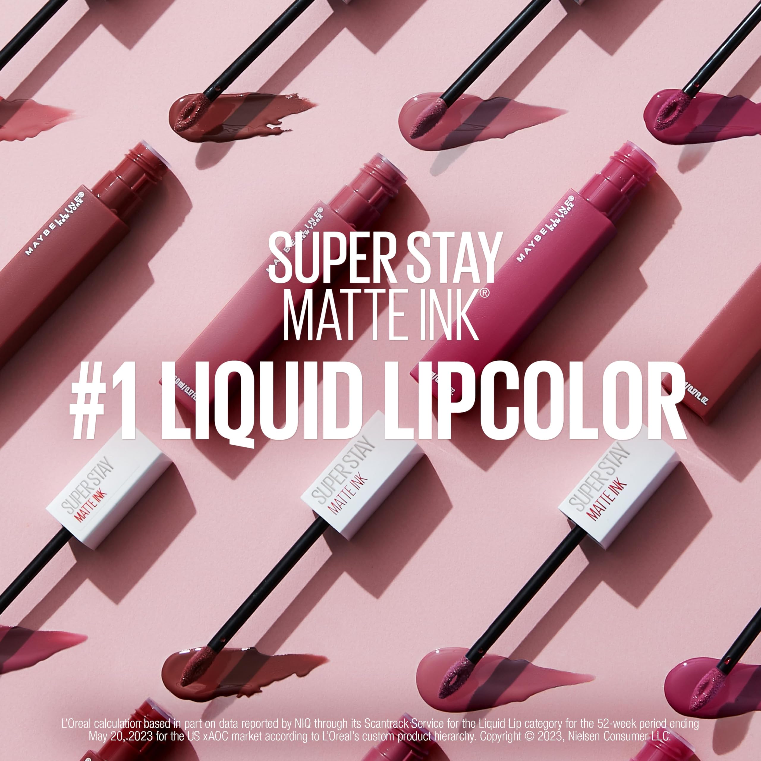 Maybelline SuperStay Matte Ink Liquid Lipstick, Long Lasting High Impact Color, Up to 16H Wear, Thrill Seeker (Matte Black Lipstick)