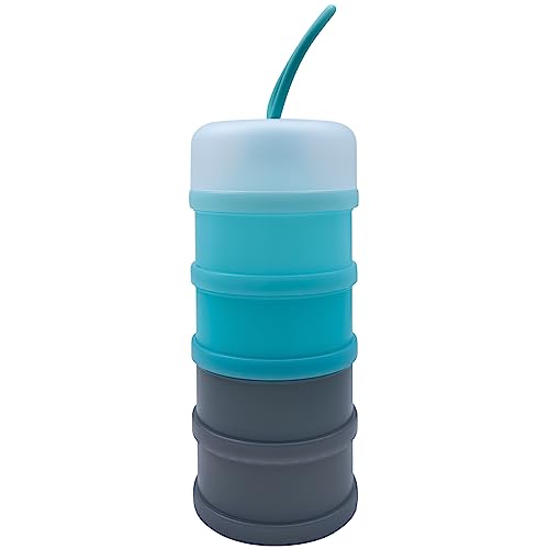 Baby Formula Dispenser Food Containers, Non-Spill Portable Baby Milk Powder Formula Container Baby Snack Storage Container, BPA Free (LightBlue Grey)